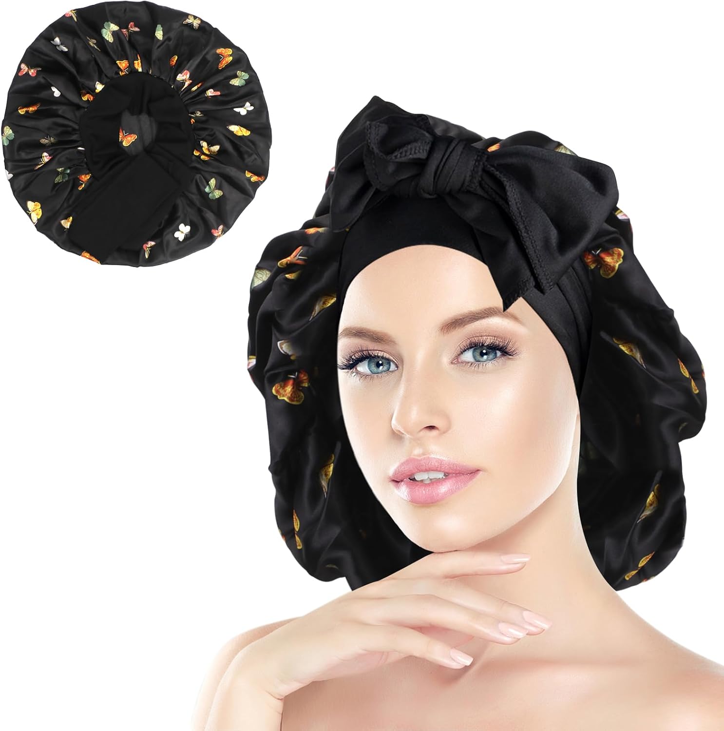 Amazon.com : Arqumi Satin Silk Bonnet for Sleeping Women - Large Long ...