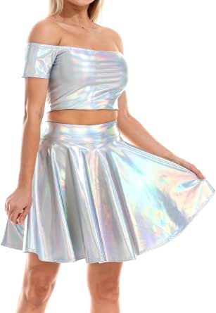 Amazon.com: Women Sexy Metallic Silver Crop Tops Tube Top Bra ...