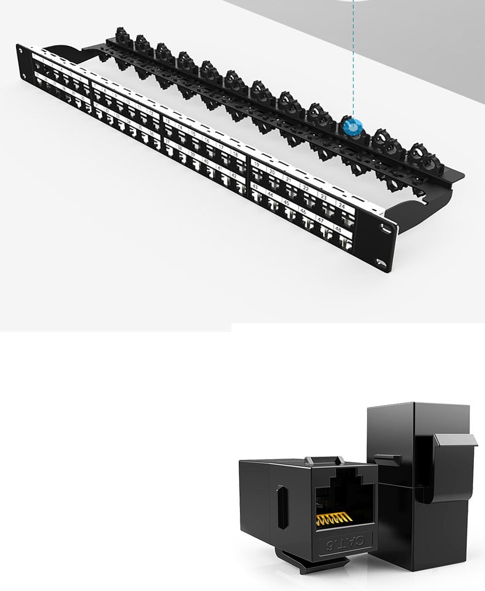 Amazon.com: Enmane 48Port Blank Keystone Patch Panel Rackmount&Wall ...