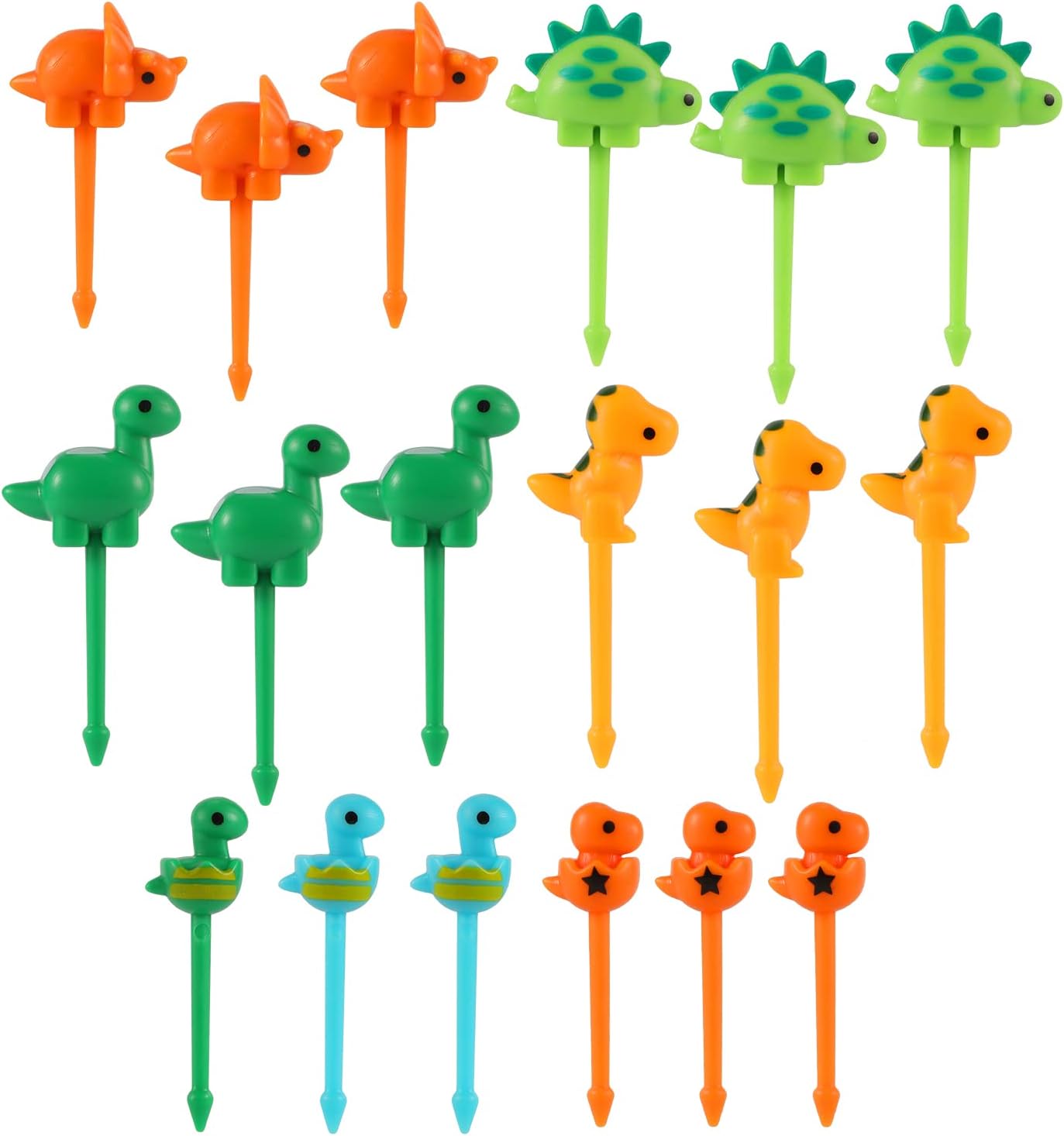Amazon.com | 18 Pcs Dinosaur Food Picks for Kids, Cartoon Dessert Fruit ...