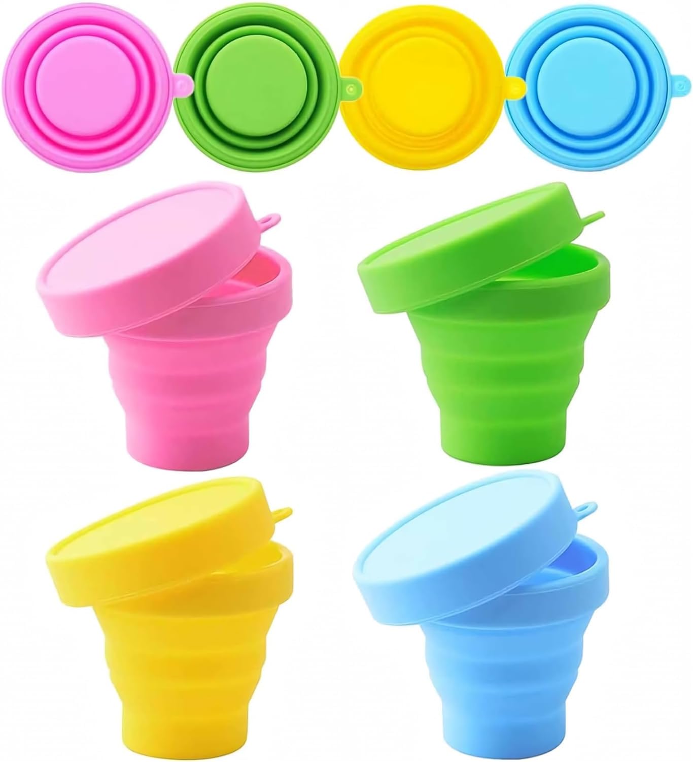 AIGRUT 4 Pcs Foldable Cup, Collapsible Cup, Scalable Mini Portable Belt ...