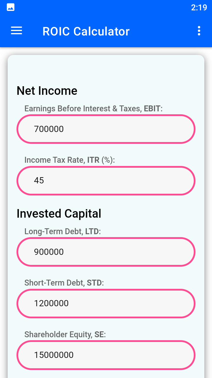 ROIC Calculator - App on Amazon Appstore
