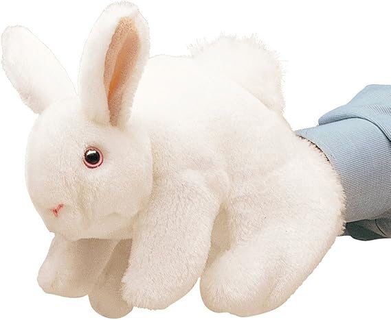 Amazon.com: Folkmanis White Bunny Rabbit Hand Puppet : Toys & Games