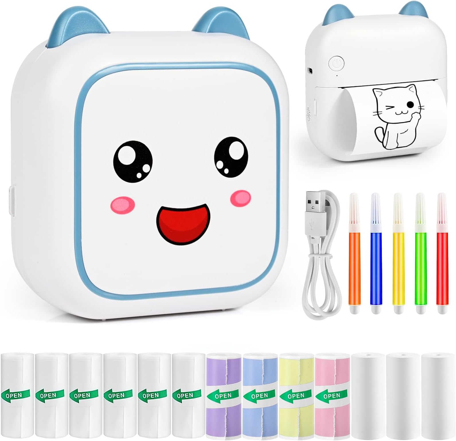 Ambesty Mini Drucker, Mobiler Fotodrucker, Tragbarer Mini Fotodrucker ...