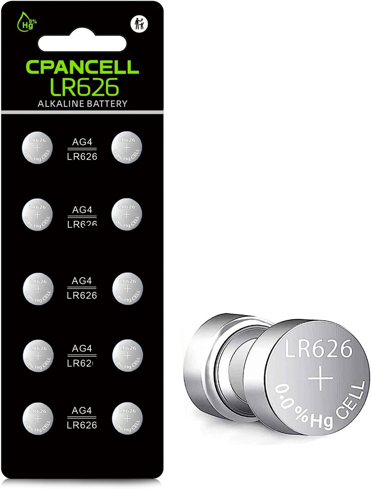 Amazon.com: PKCELL 10Pcs LR626 Battery 377 SR626sw Watch Battery 1.5Volt Alkaline AG4 Button ...