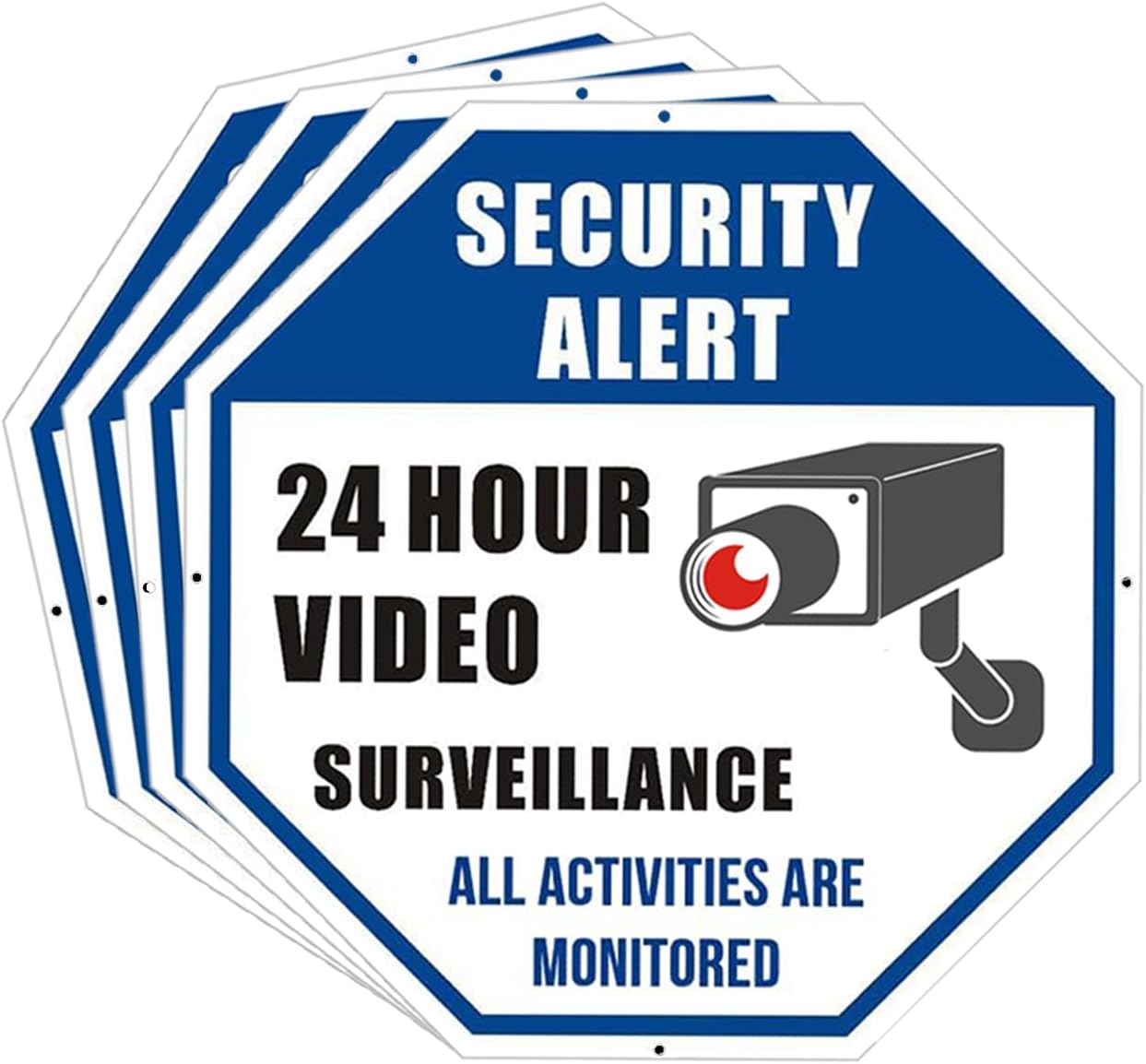 Amazon.com: iobiotio Security Alert 24 Hour Video Surveillance Sign All ...