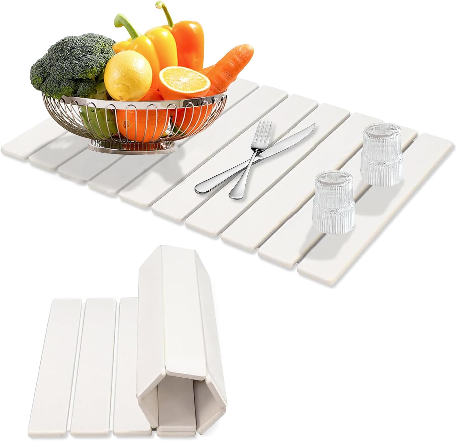 OMYOPY Extra Large Stone Dish Drying Mats for Kitchen Counter, 24"(L)× ...