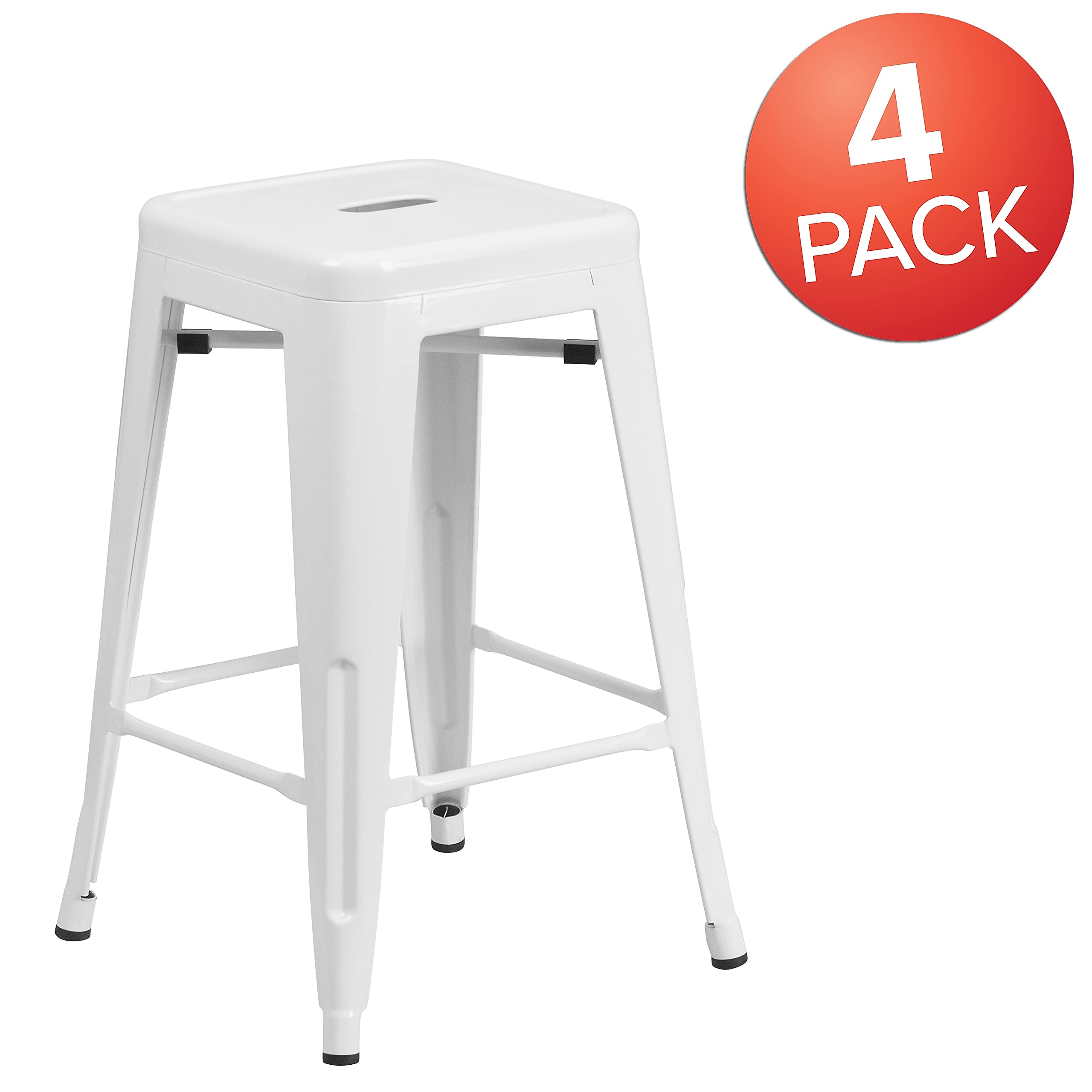 Tabouret Empilable Métal Blanc Tabouret De Comptoir Blanc Empilable ...