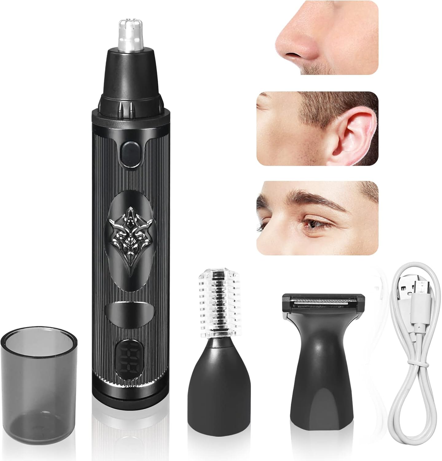 Amazon.com: Black USB Rechargeable Ear and Nose Hair Trimmer for Men ...