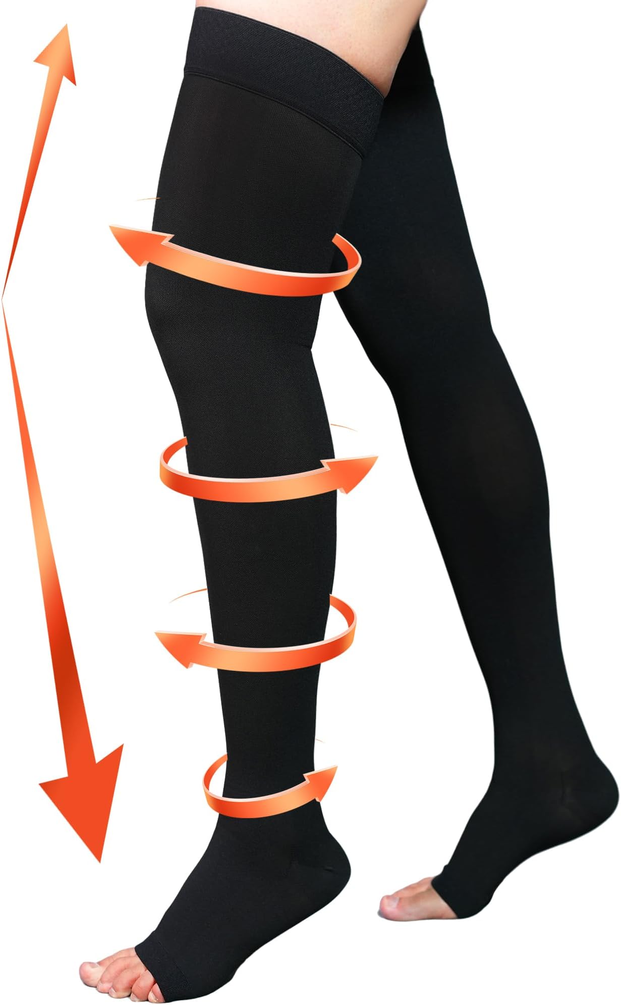 Amazon.com: Thigh High Compression Stockings 20-30 mmHg, Closed Toe ...