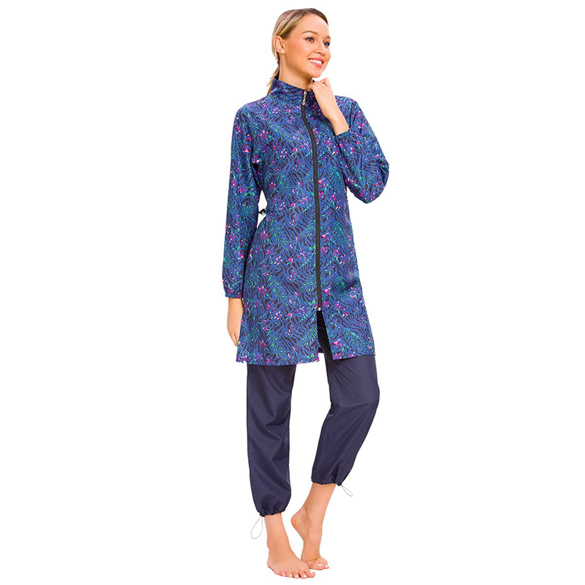 Womens Modest Muslim Islamic Swimsuit Gradient Burkini with Swimsuit ...