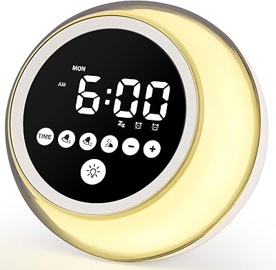 Amazon.com: AIRIVO Alarm Clock Night Lights, Built-in Battery Alarm ...