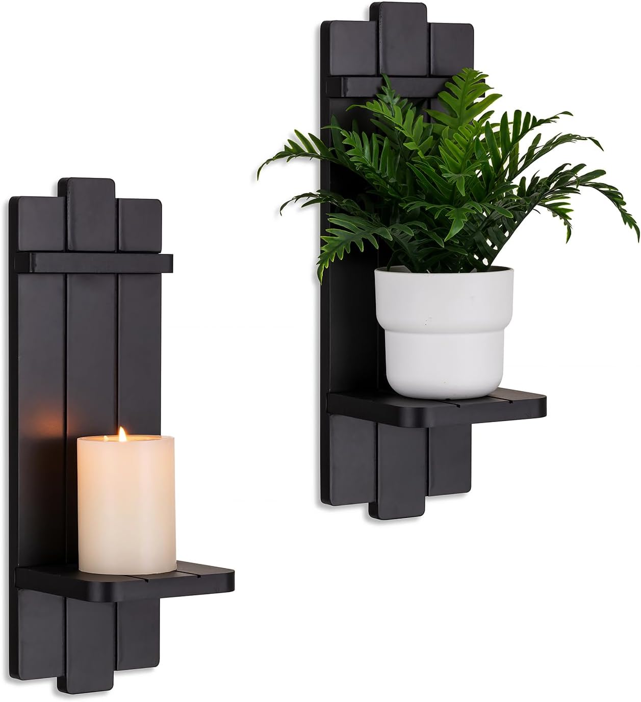 Amazon.com: Hosley Set of 2 Modern Art Large Brown Wall Sconces with ...
