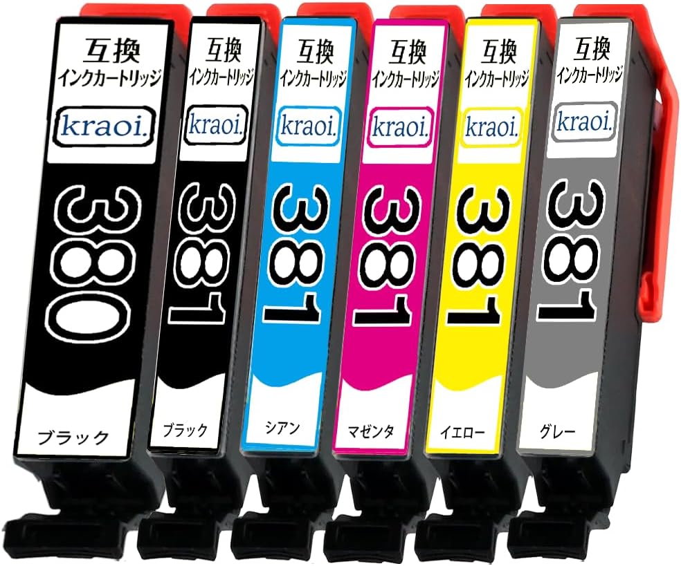 Amazon.co.jp: 【Kraoi】 BCI-380XL BCI-381XL BCI-381XL+380XL/6MP (PGBK/BK/C/M/Y/GY) 6本キヤノン用 キヤノン対応 ...