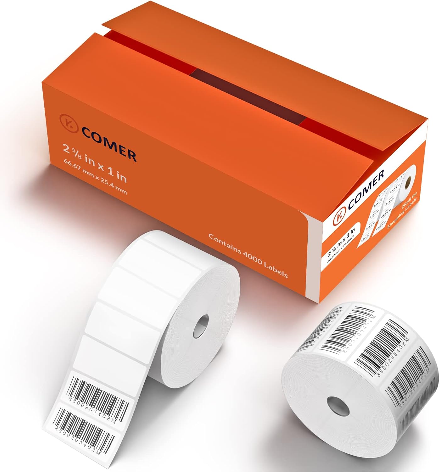 Amazon.com : K Comer 2 5/8'' X 1'' Direct Thermal Shipping Labels ...