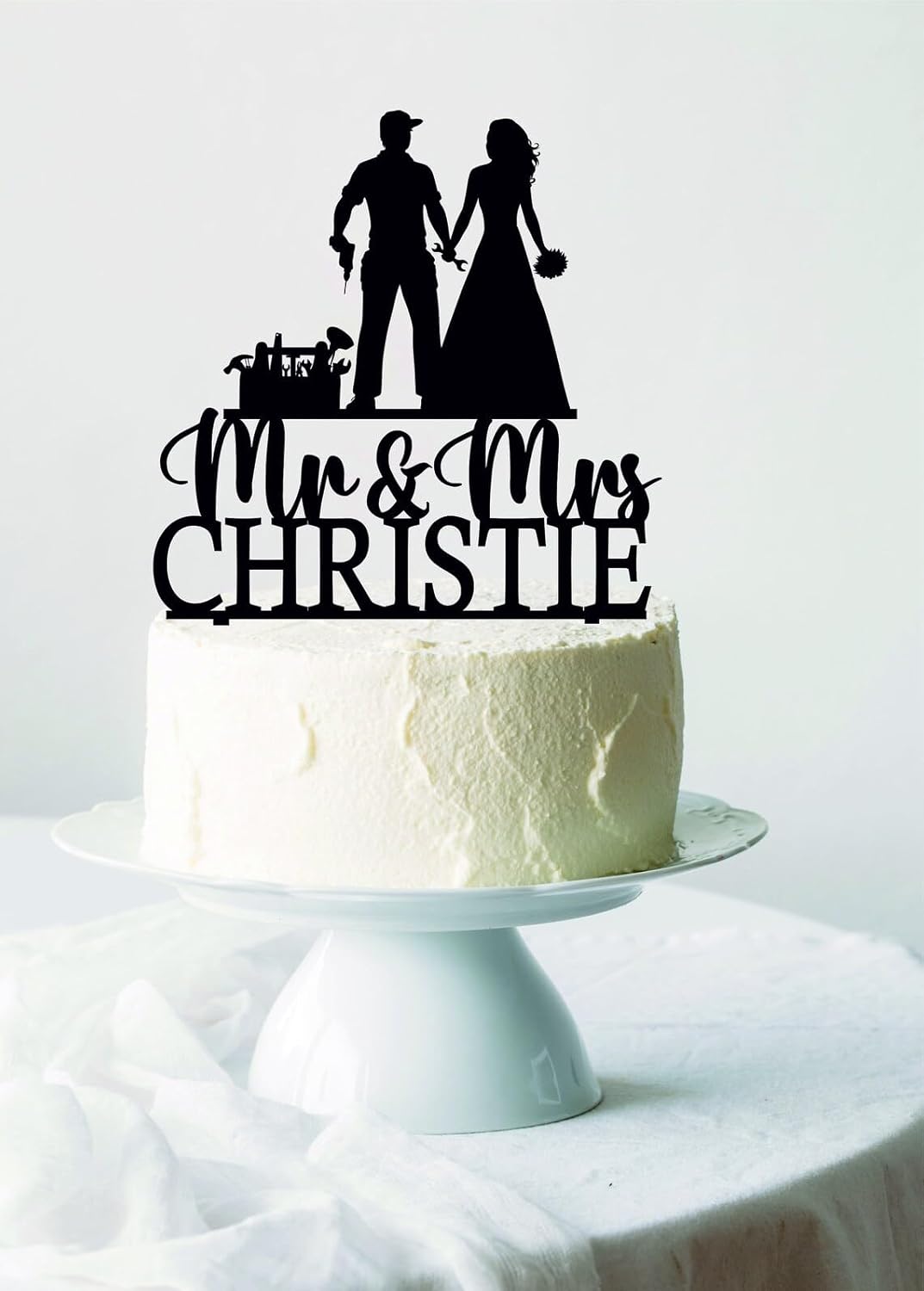Amazon.com: TiTaicor Custom Mechanic Wedding Cake Topper,Builder cake ...