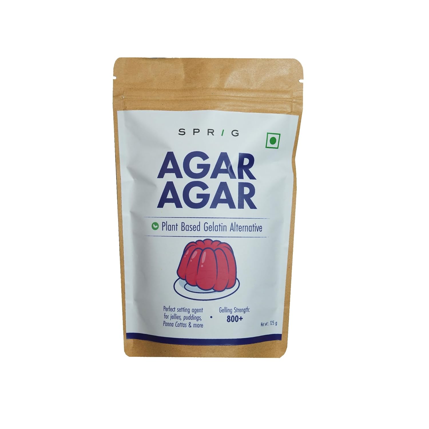 Sprig Agar Agar Powder, 125g, Natural Seaweed-Based, 100% Vegan ...
