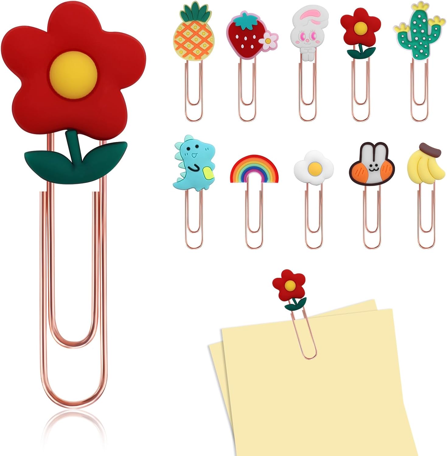 Cute Paperclips,10Pcs Colorful Paper Clips Bookmark Clip Teacher ...
