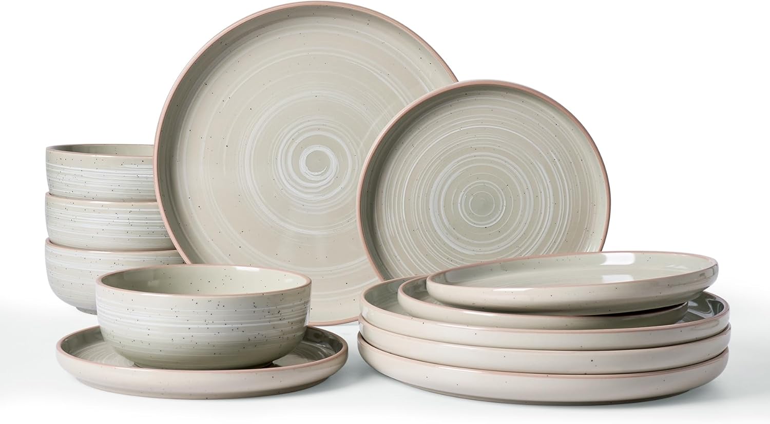 Amazon.com | Famiware Meteor Plates and Bowls Sets for 4, 12 Pieces ...