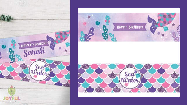Mermaid Design Labels Editable Name Tags Or Labels Mermaid Theme