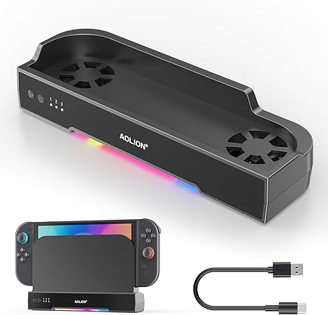 Amazon.com: Cooling Fan Dock for Switch 2 Console, Dual-Fan Cooling ...