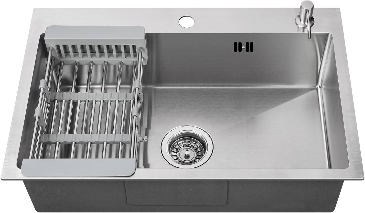 Lonheo LF603 Fregadero de cocina 68 x 45 cm, fregadero grande de acero ...