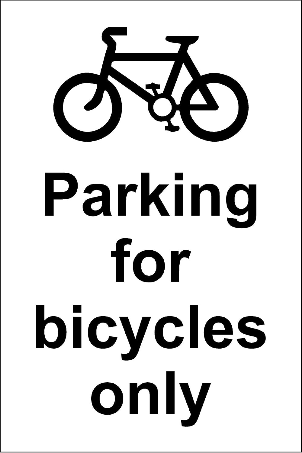 Parking for Bicycles only Sign - Self Adhesive Sticker 300mm x 200mm ...