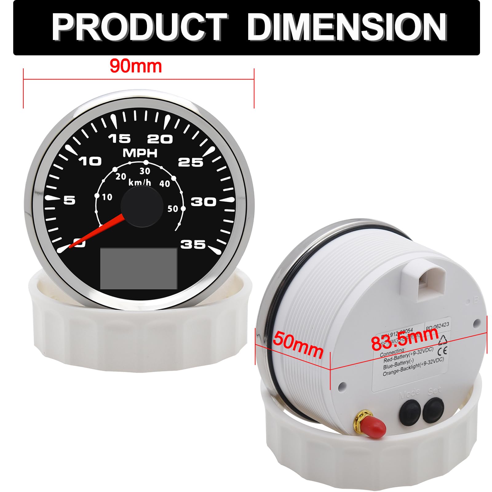 Snapklik.com : Geloo 85MM Boat GPS Speedometer Gauge, Waterproof Marine ...