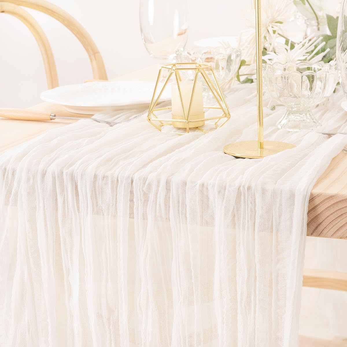 Amazon.com: MLMW 6 Pack Ivory Table Runner Cheesecloth Boho Cheese ...