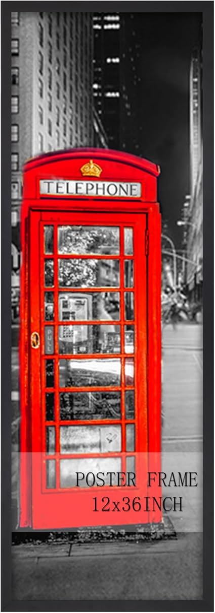 Lavezee 12x36 Poster Frame Black Display 12 x 36 Inch Photo Picture ...