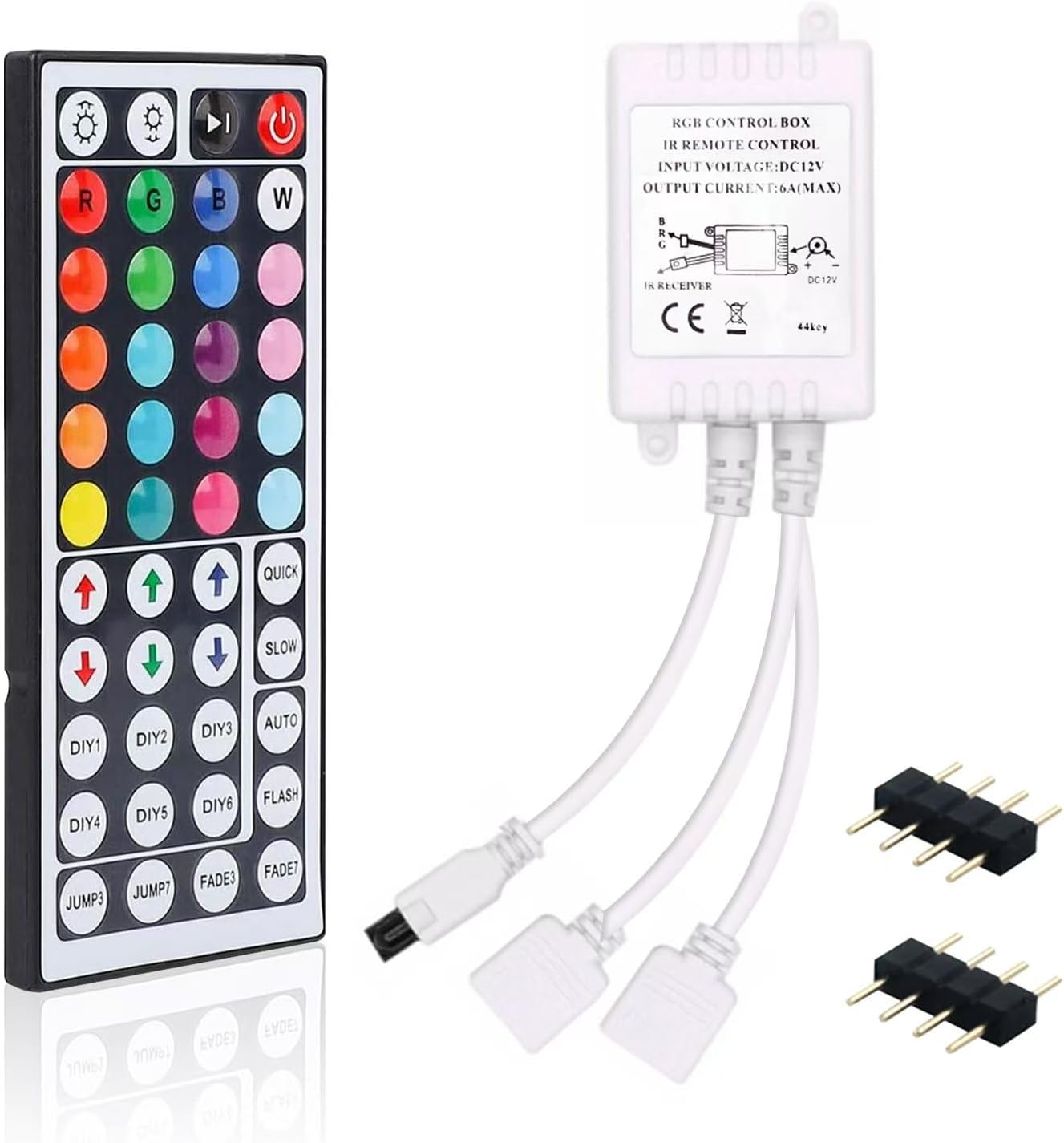 Meruido Dual Outputs 44 Keys IR Remote Controller RGB LED Strip Light ...