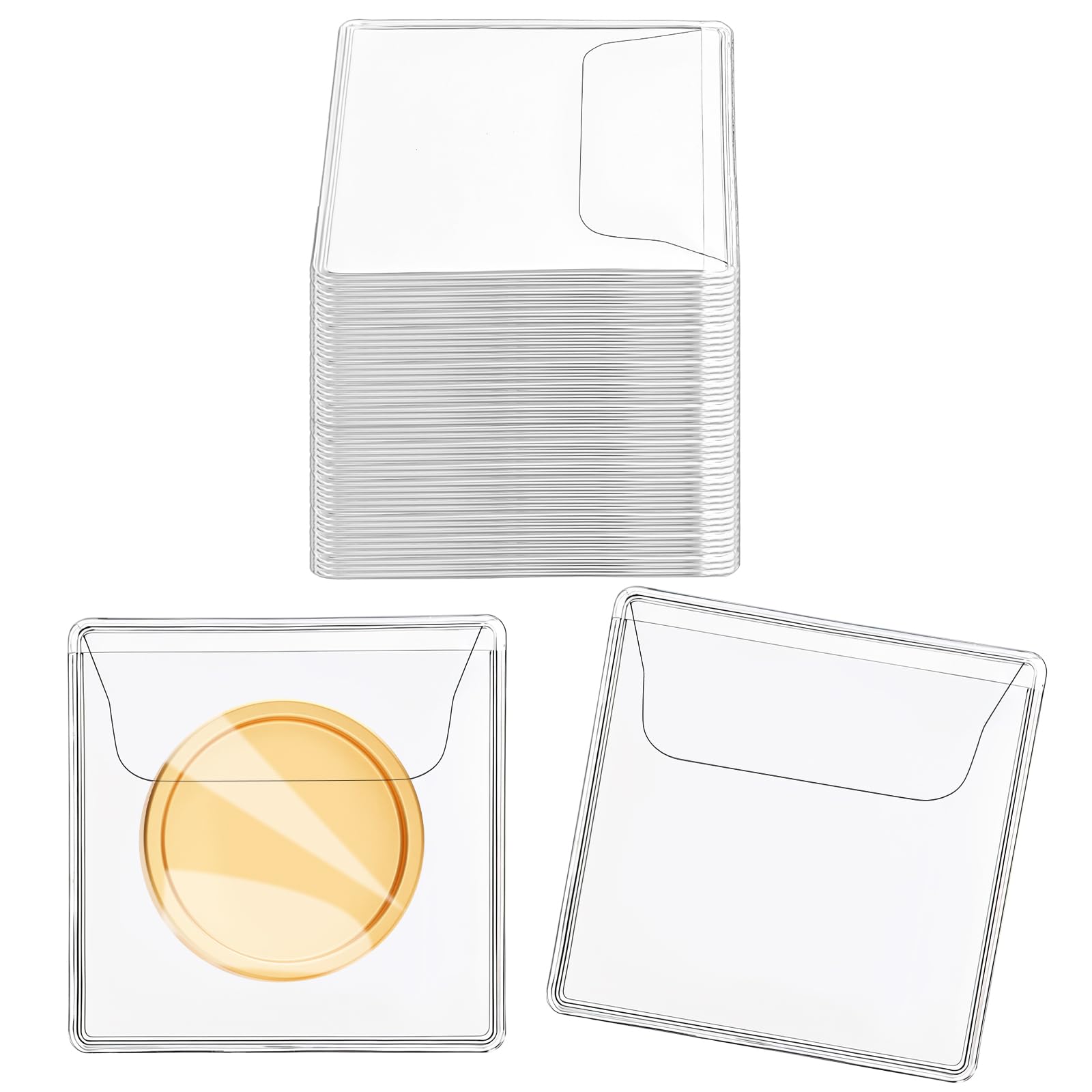 Amazon.com : 200Pcs Single Pocket Coin Flips Coin Sleeves Holders Clear ...