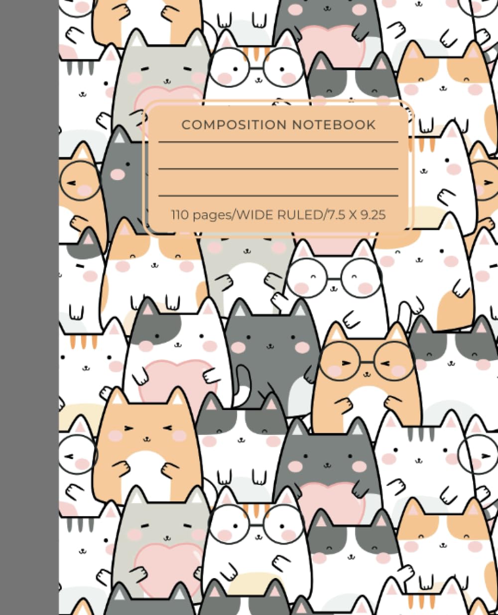 Amazon.com: Cute Cat Composition Notebook: Wide Ruled Kawaii Cat ...
