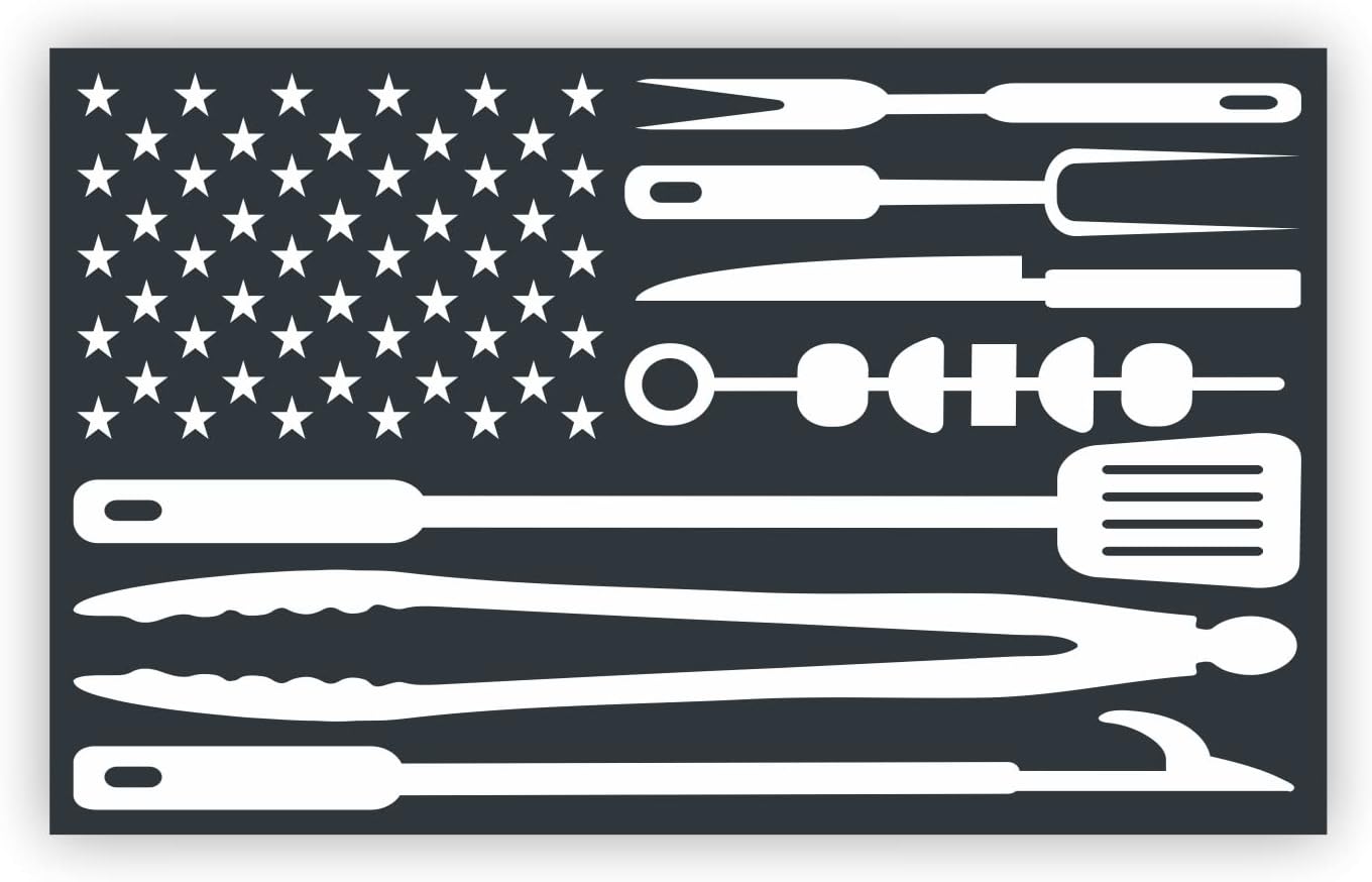 Amazon.com: VulgrCo USA American Barbeque Tool Flag BBQ Cooking Funny ...