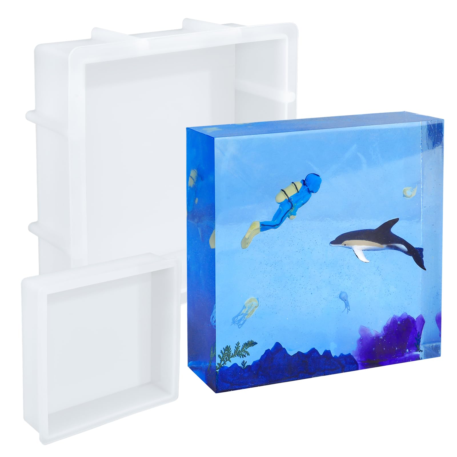 Amazon.com: Large Square Resin Molds, Deep Cube Silicone Casting Molds ...