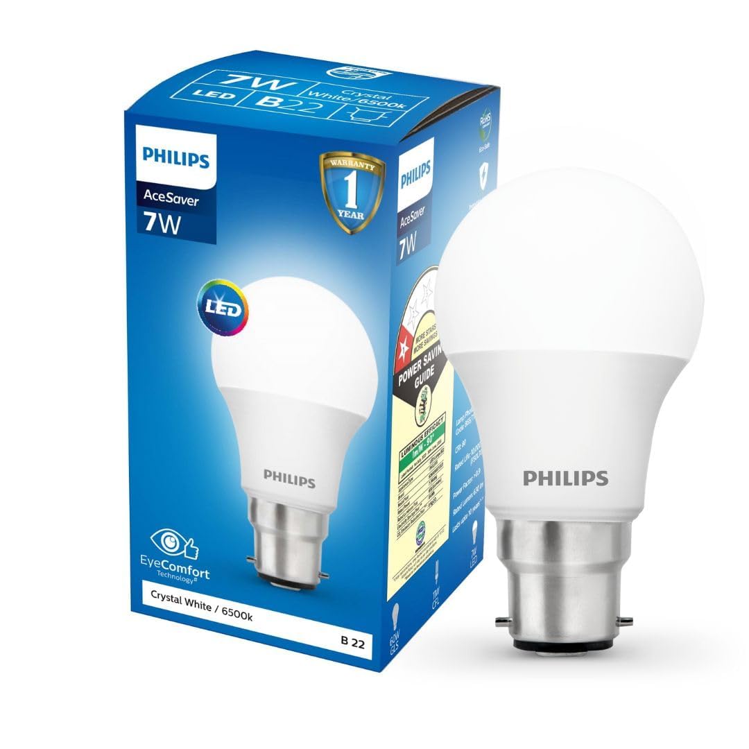 Buy PHILIPS Ace Saver 7-watt B22 LED Bulb | Crystal White LED Bulb ...