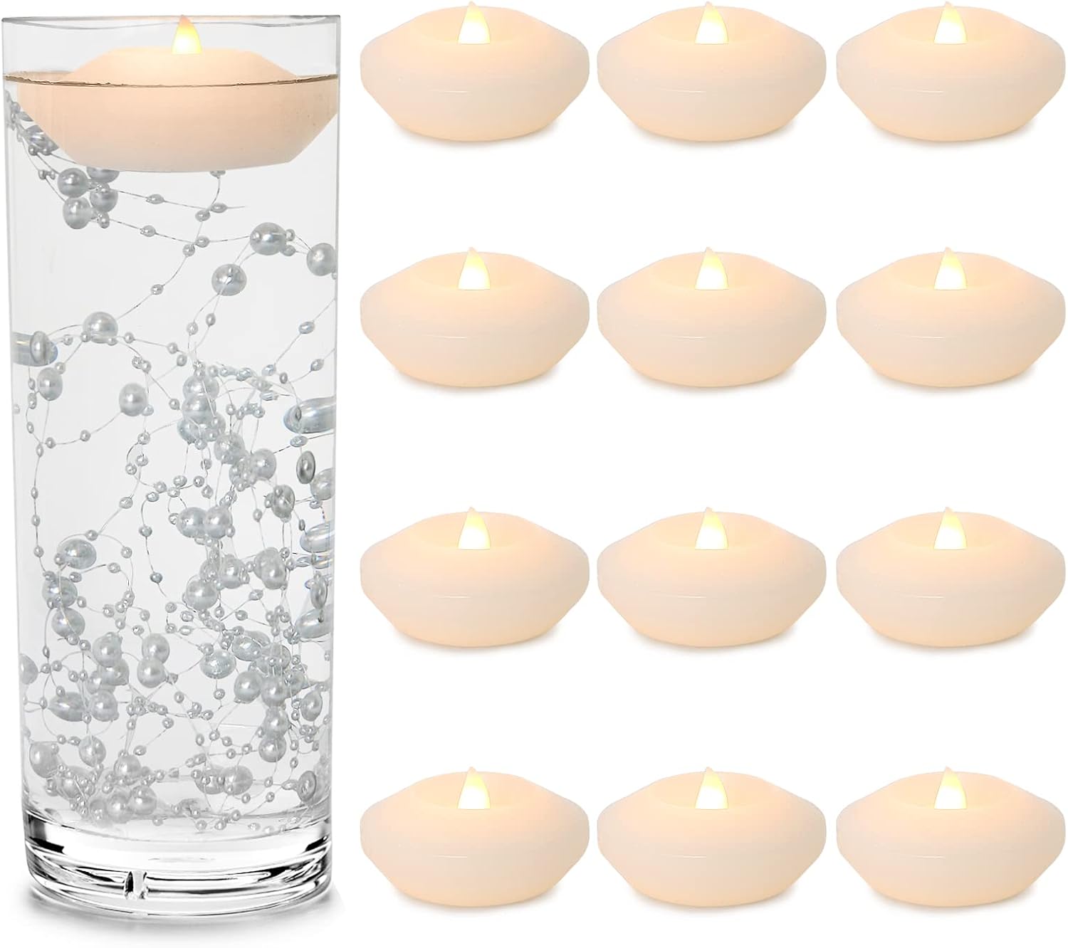 Amazon.com: LARDUX 3 Inch Led Floating Candles - 12 PCS Flameless Water ...