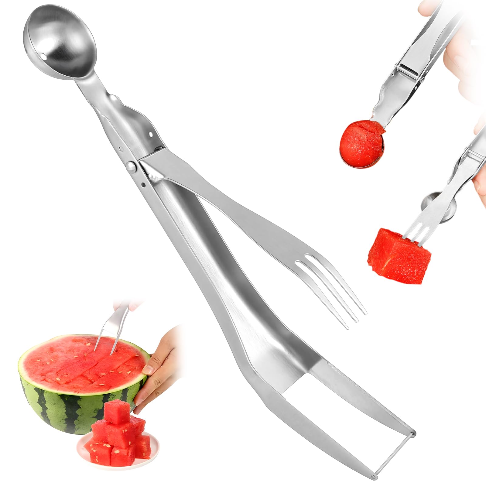 Amazon.com: 3-in-1 Watermelon Fork Slicer Cutter with spoon Melon ...