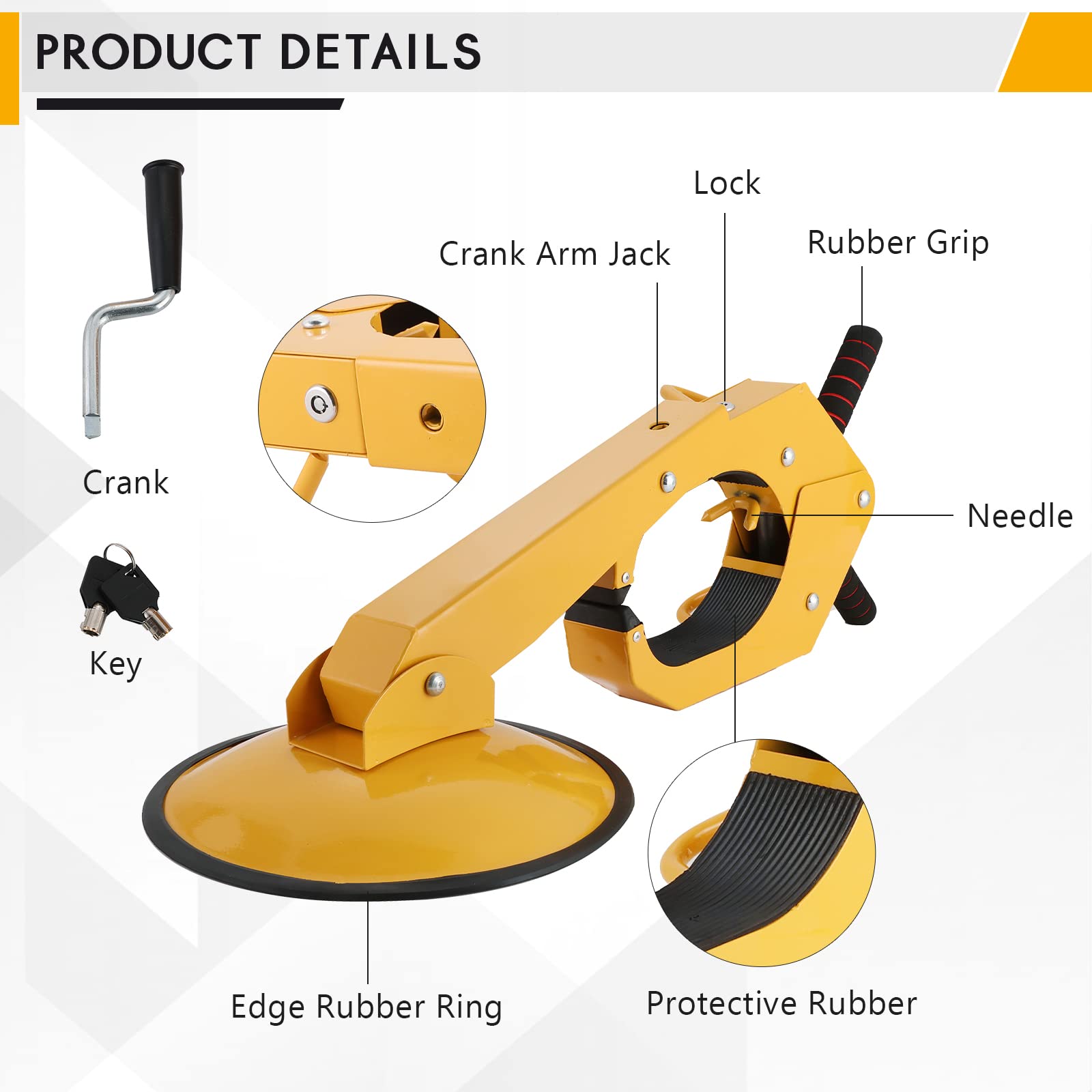 DASBET Wheel Lock Clamp Boot Heavy Duty Auto Anti-Theft Tire Claw ...