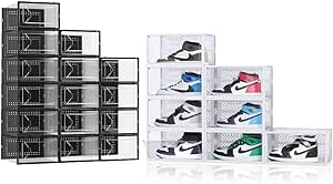 Amazon.com: Foluck Shoe Storage Box - 15 & 8 Pack Clear Plastic ...