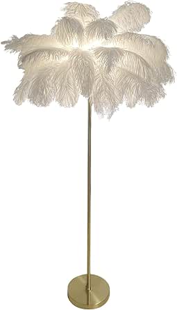 Ostrich Feather Lamp with Natural Ostrich Feathers Floor Lamp Dimmable ...