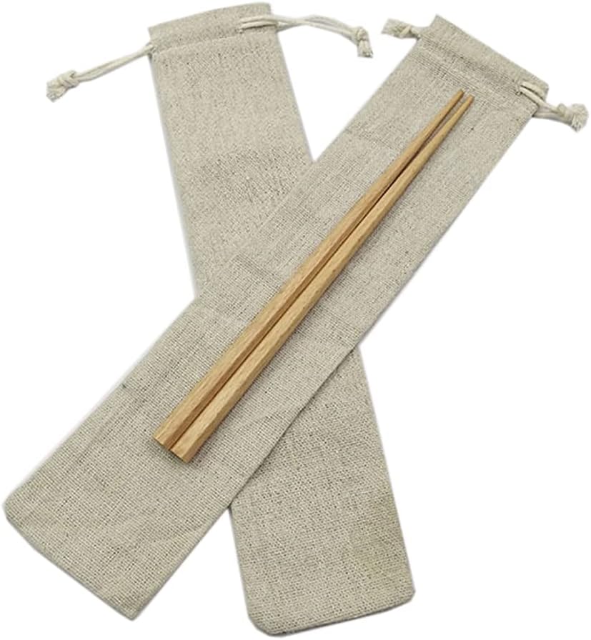 Amazon.com: 6Pcs Cotton Linen Drawstring Bag Cutlery Fork Spoon ...