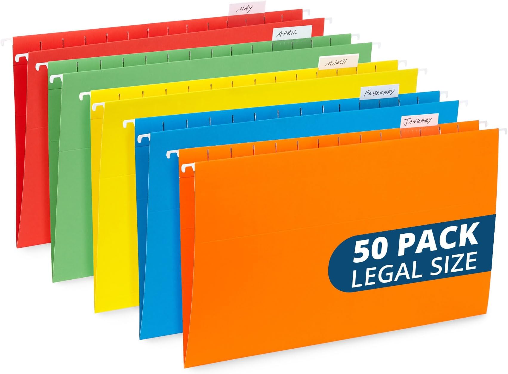 Amazon.com : 50 Legal Hanging File Folders, 50 Reinforced Hang Folders ...