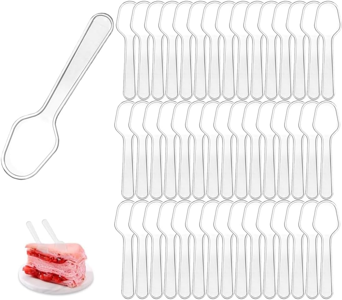 150Pcs Disposable Mini Spoon, Transparent Tasting Spoons, Small Dessert ...