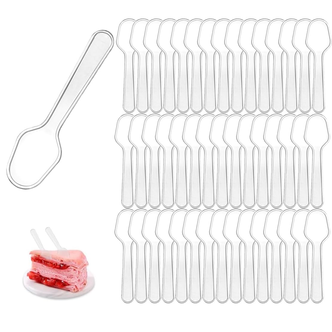 150Pcs Disposable Mini Spoon, Transparent Tasting Spoons, Small Dessert ...