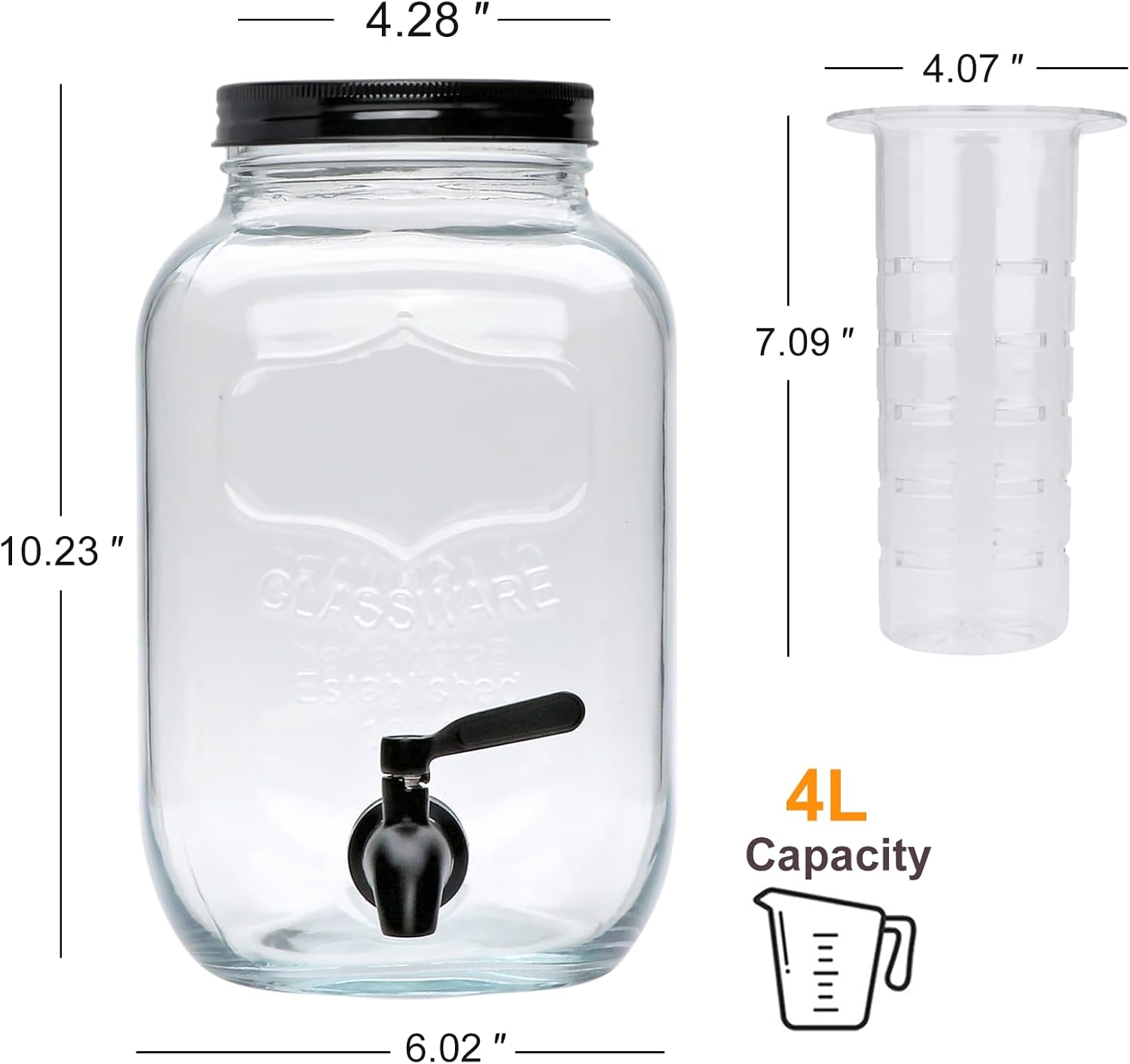 1-Gallon Drink Dispenser,Accguan Glass Water Australia | Ubuy