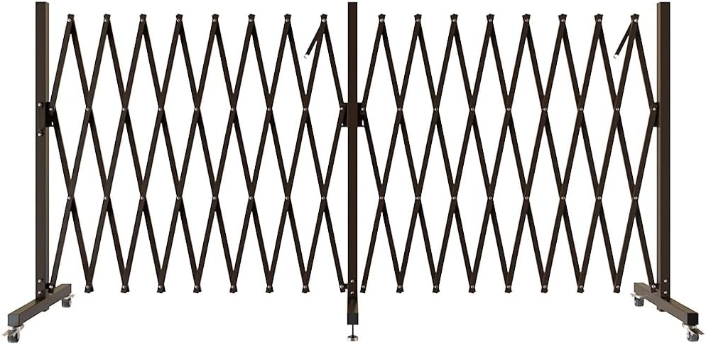 Amazon.com: Metal Expandable Barricade Gate with Casters, Portable ...