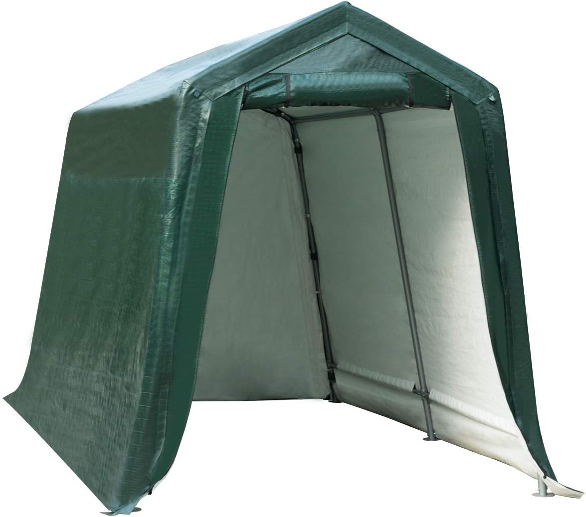 Amazon.com: Tangkula 7 Ft x 12 Ft Outdoor Storage Shelter, Patio ...