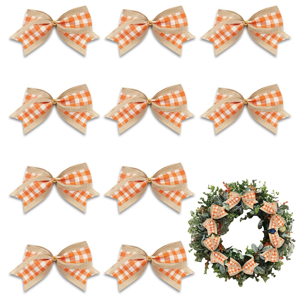 Amazon.com: Estivaux 10 PCS Fall Bows for Wreath, Thanksgiving Wreath ...