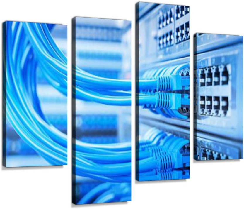 Amazon.com: Network Cable with high tech Technology Color Background ...